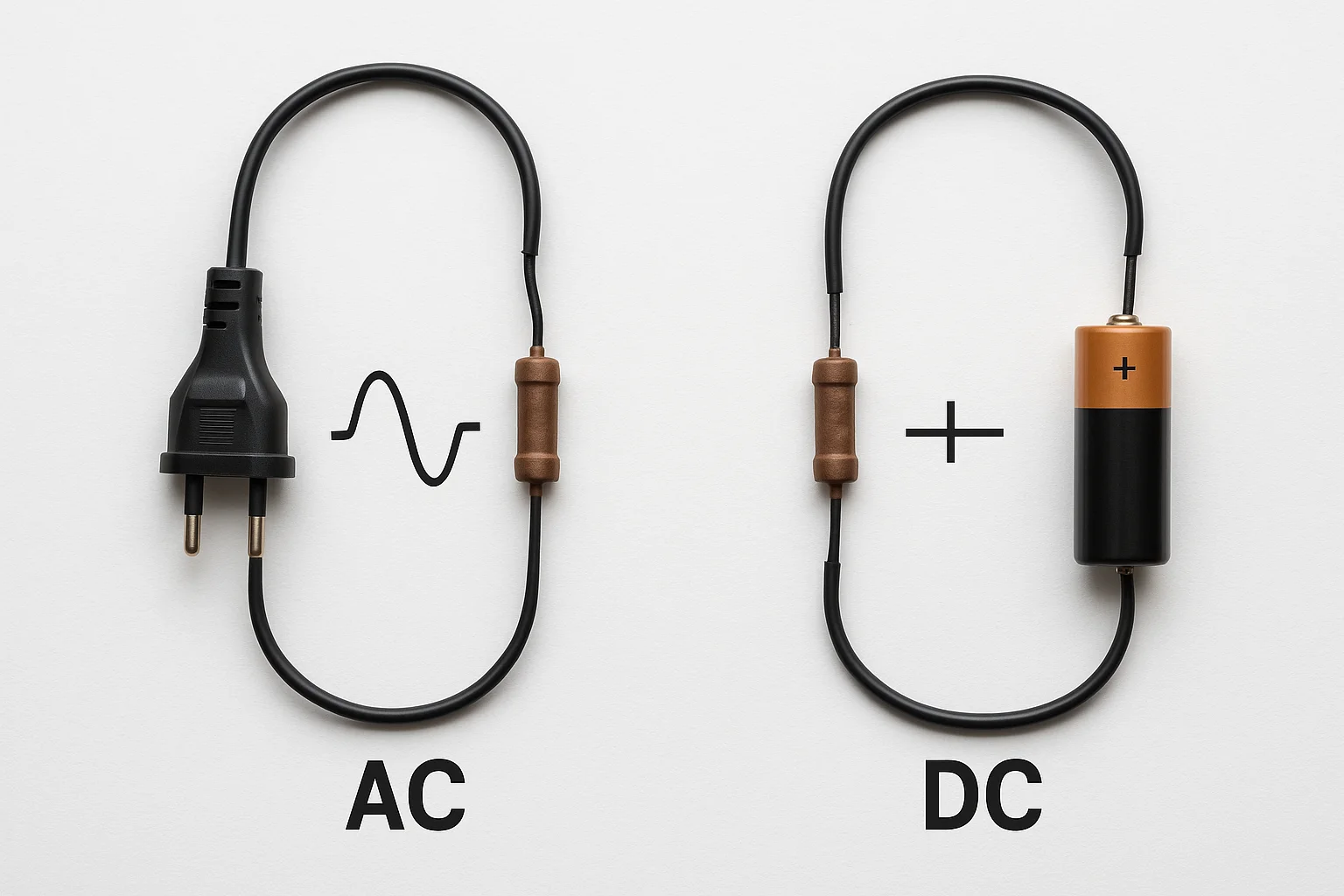 Courant Alternatif contre Courant Continu - Exercice corrigé