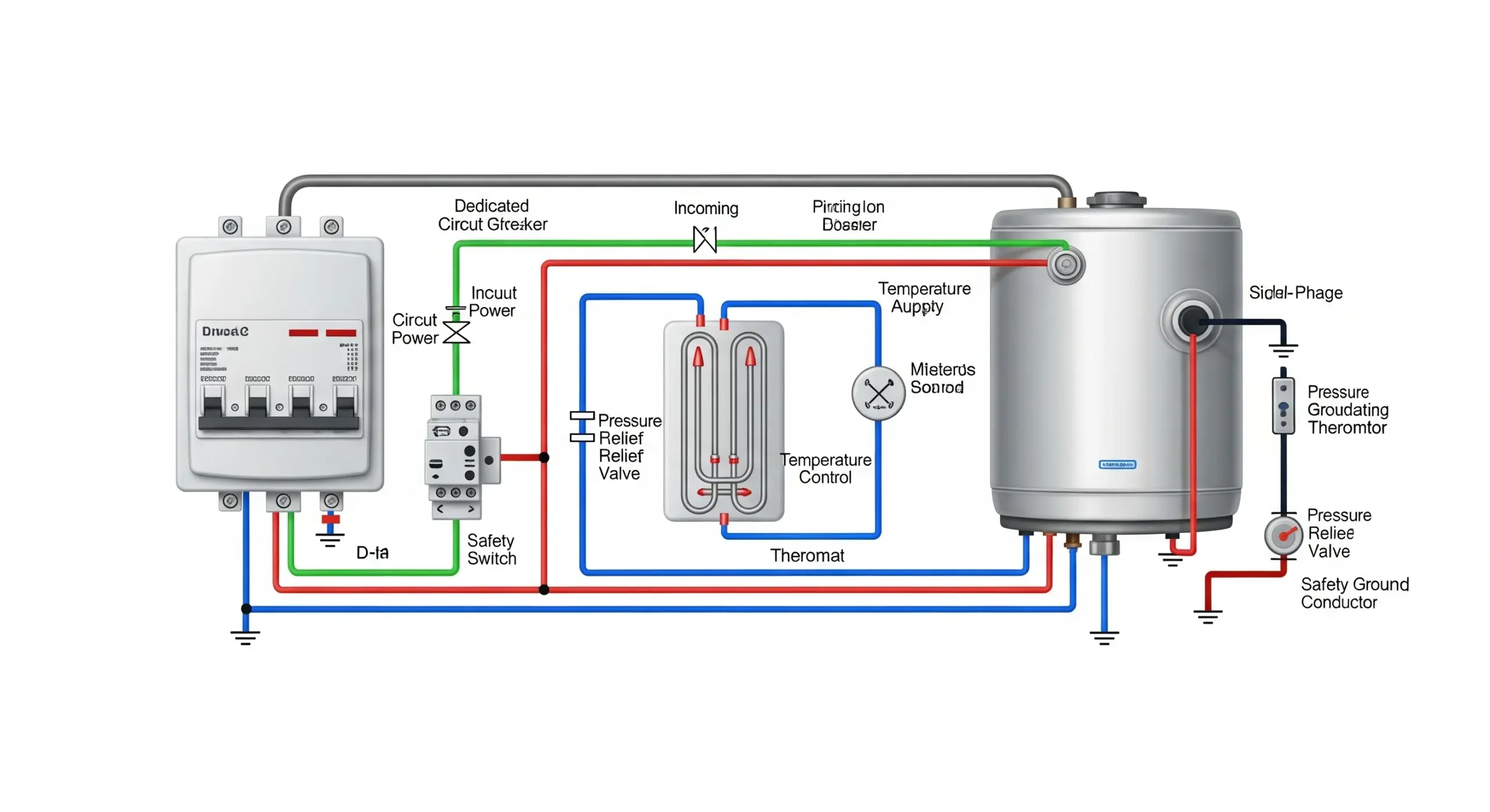 Raccordement d'un chauffe-eau électrique - Exercice corrigé